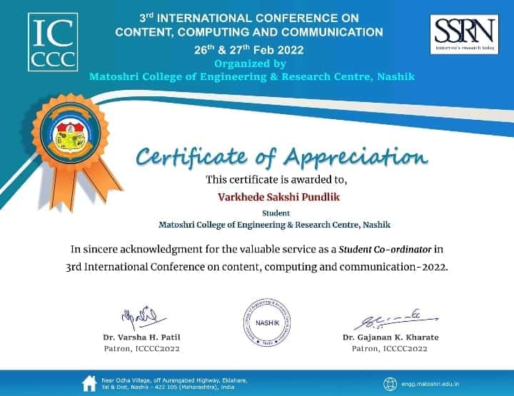 Matoshri College of Engineering & Research Centre, Eklahare, Nashik